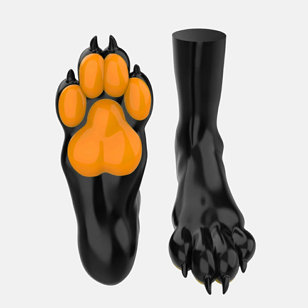 Silicone Furry Dog Feet — Colored